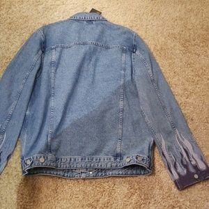 ASOS | Jackets & Coats | Asos Denim Jean Jacket With Fire Design On ...